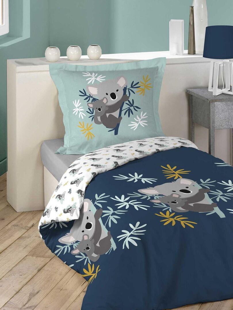 Parure de couette enfant koala - Bleu marine - Kiabi - nu€