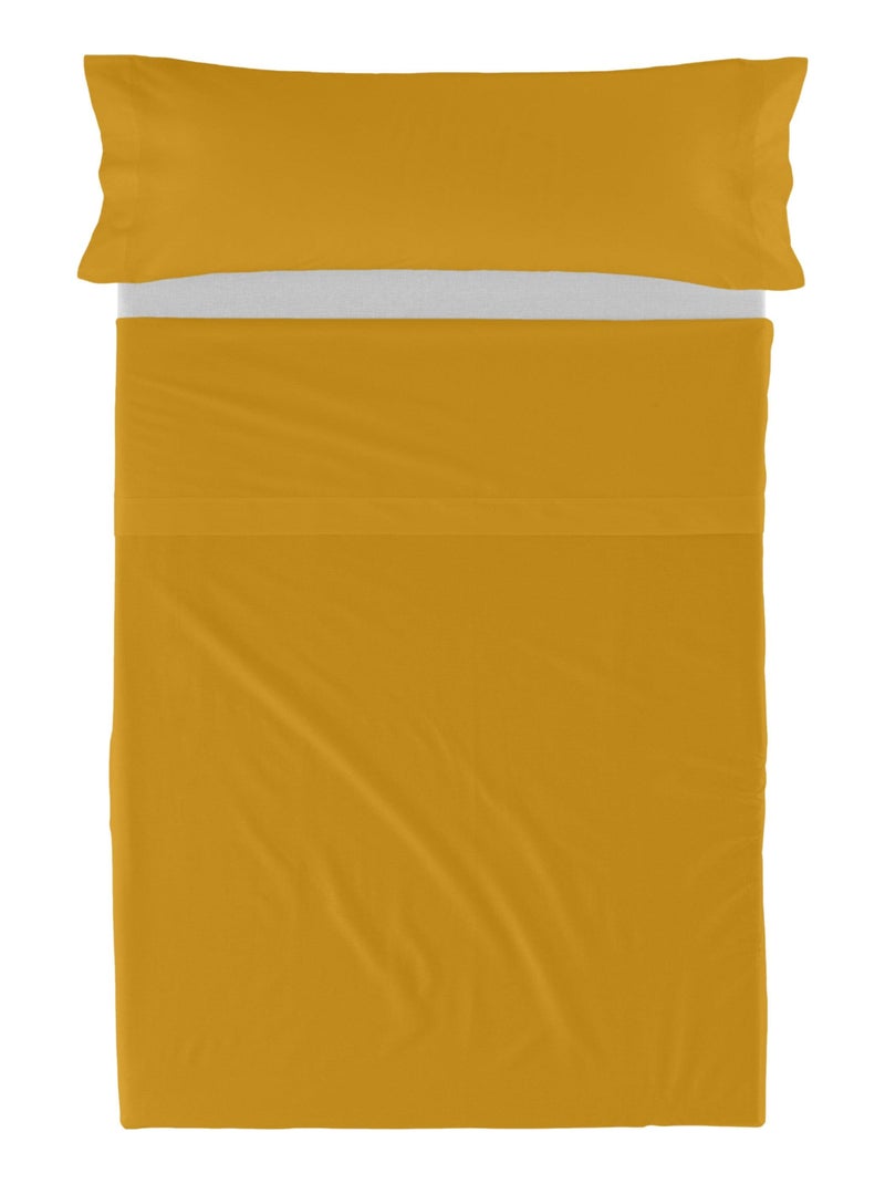 Parure de lit 2 pièces Basic "Happyfriday" - Moutarde - 19.99€ - Kiabi