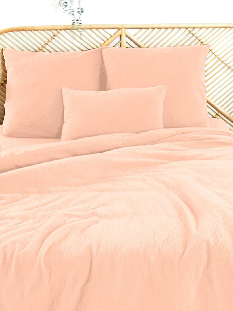 Parure de lit en double gaze de coton - Orange clair - Kiabi - 88.44€