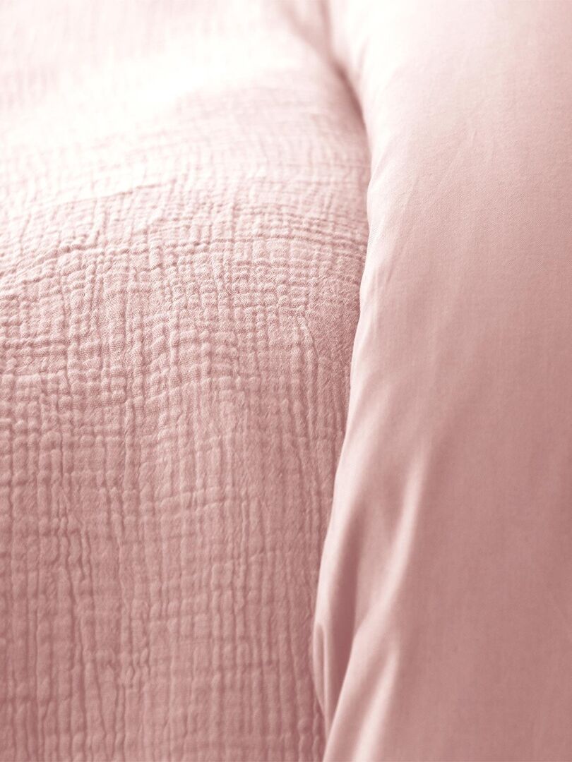Parure de lit en double gaze de coton - Rose clair - Kiabi - 46.43€