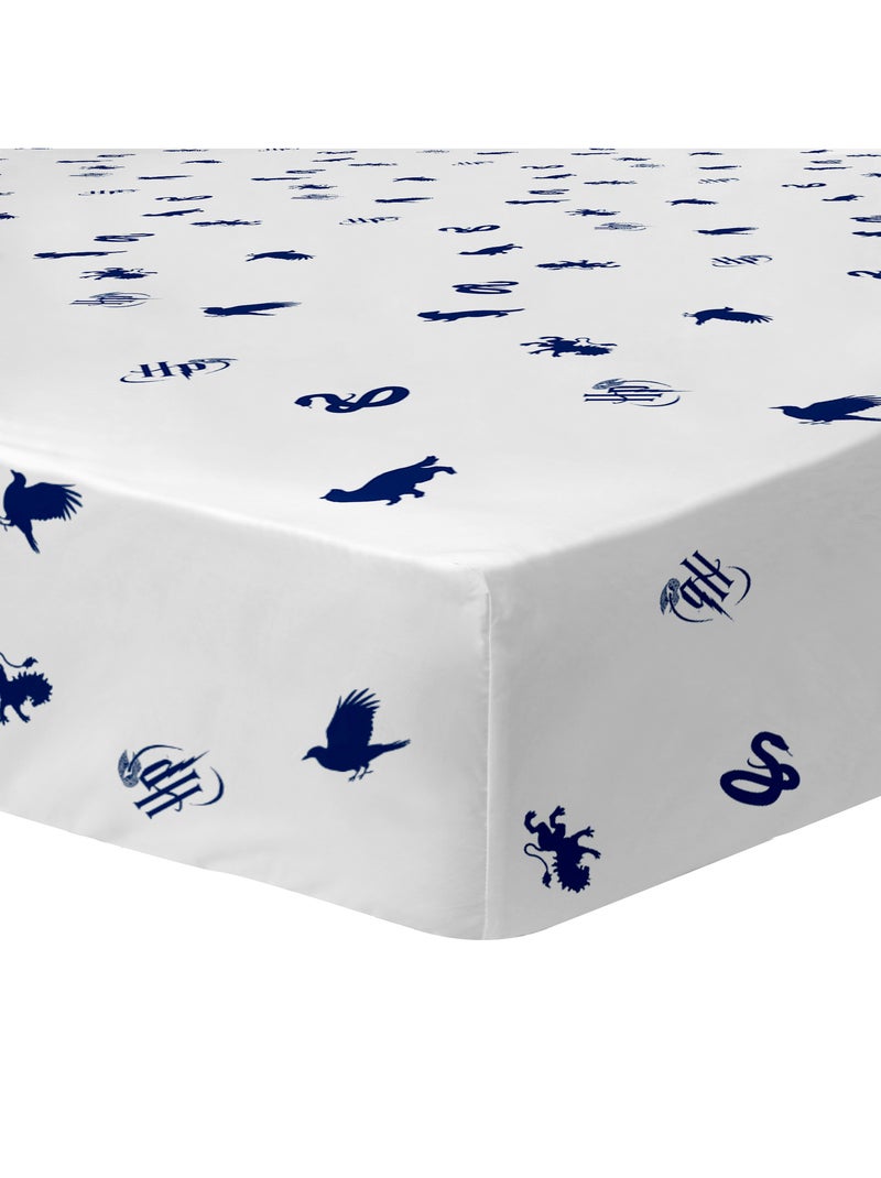 Parure de lit imprimée + drap housse 100% coton, HARRY POTTER BLASON ...