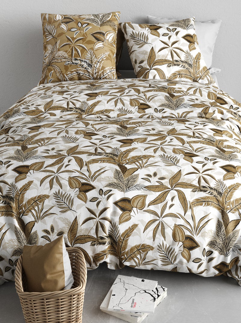 Parure de lit imprimée housse de couette + 2 taies d'oreiller - 2 personnes - Orange - Maison ...