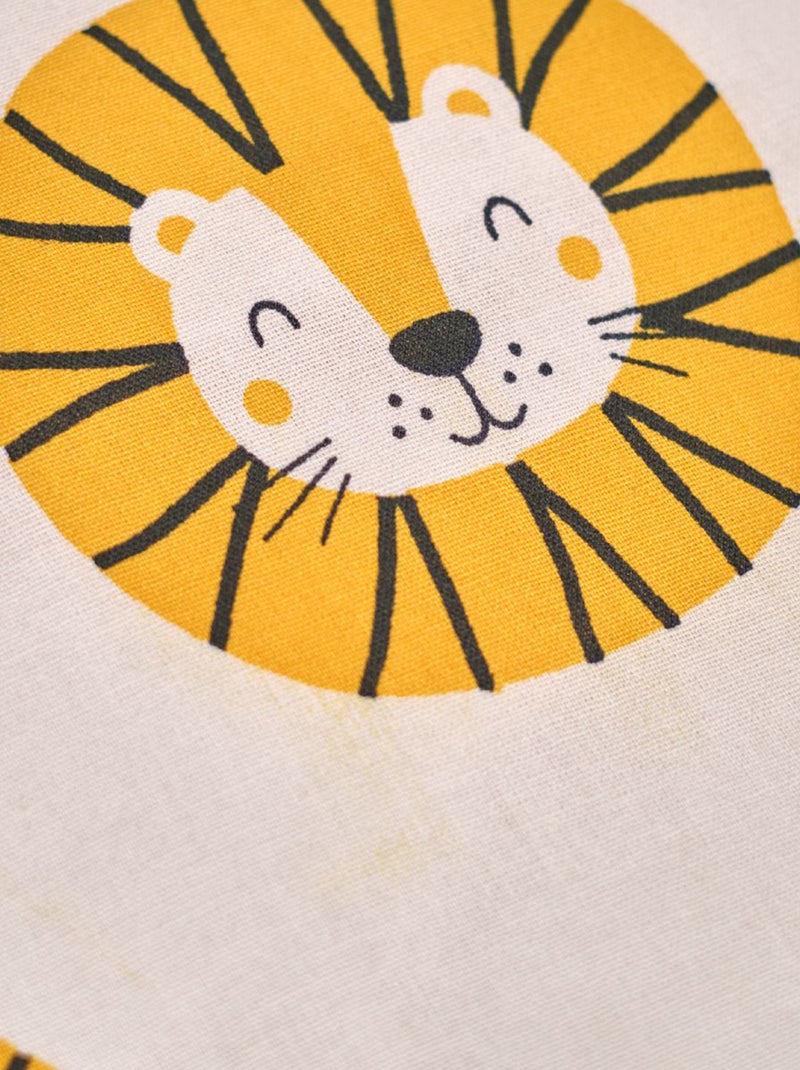 Parure de lit réversible imprimé lion - 1 personne - Vert - Maison - 25 ...