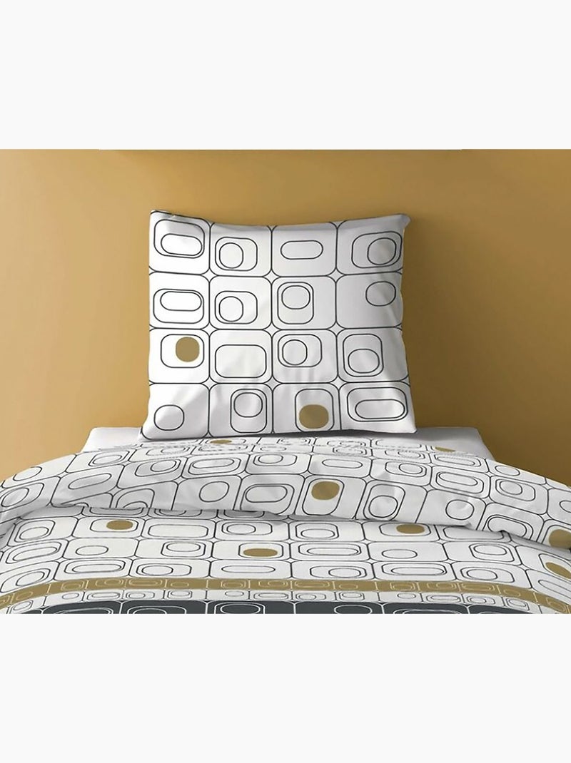 Parure housse de couette 100 % polyester niagagara gold - Gris - 24.99 ...