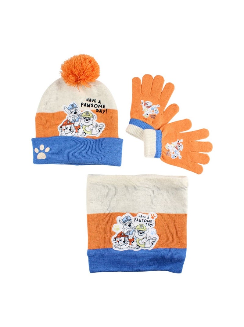 Paw Patrol - Bonnet gants snood La Pat' Patrouille garçon - Orange ...