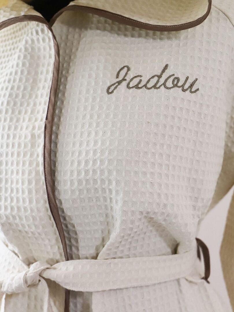 Peignoir enfant mixte en coton nid d'abeille JADOU - Noir Noir - Kiabi ...