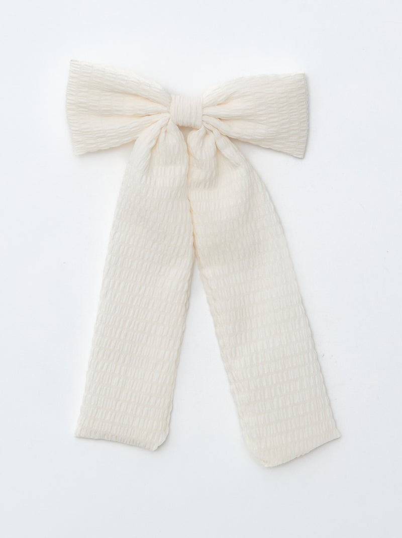 Pince croco avec nœud fantaisie et ruban - Blanc - 4.00€ - Kiabi