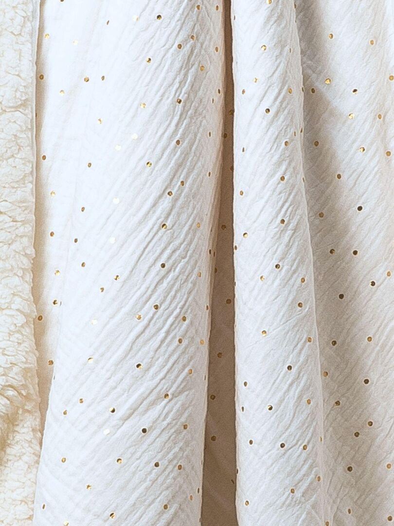 Plaid double gaze sherpa 'Deko&co' - Blanc Doré - Kiabi - 25.00€