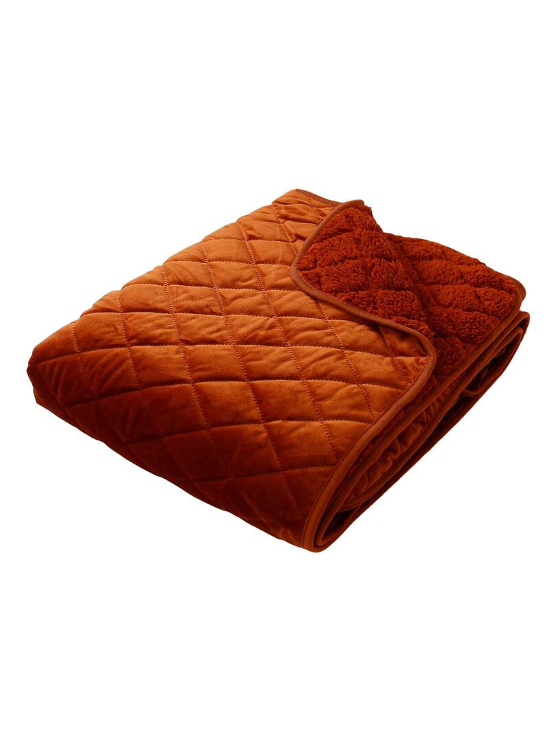 Plaid en velours et sherpa - Marron tabac - Kiabi - 40.26€