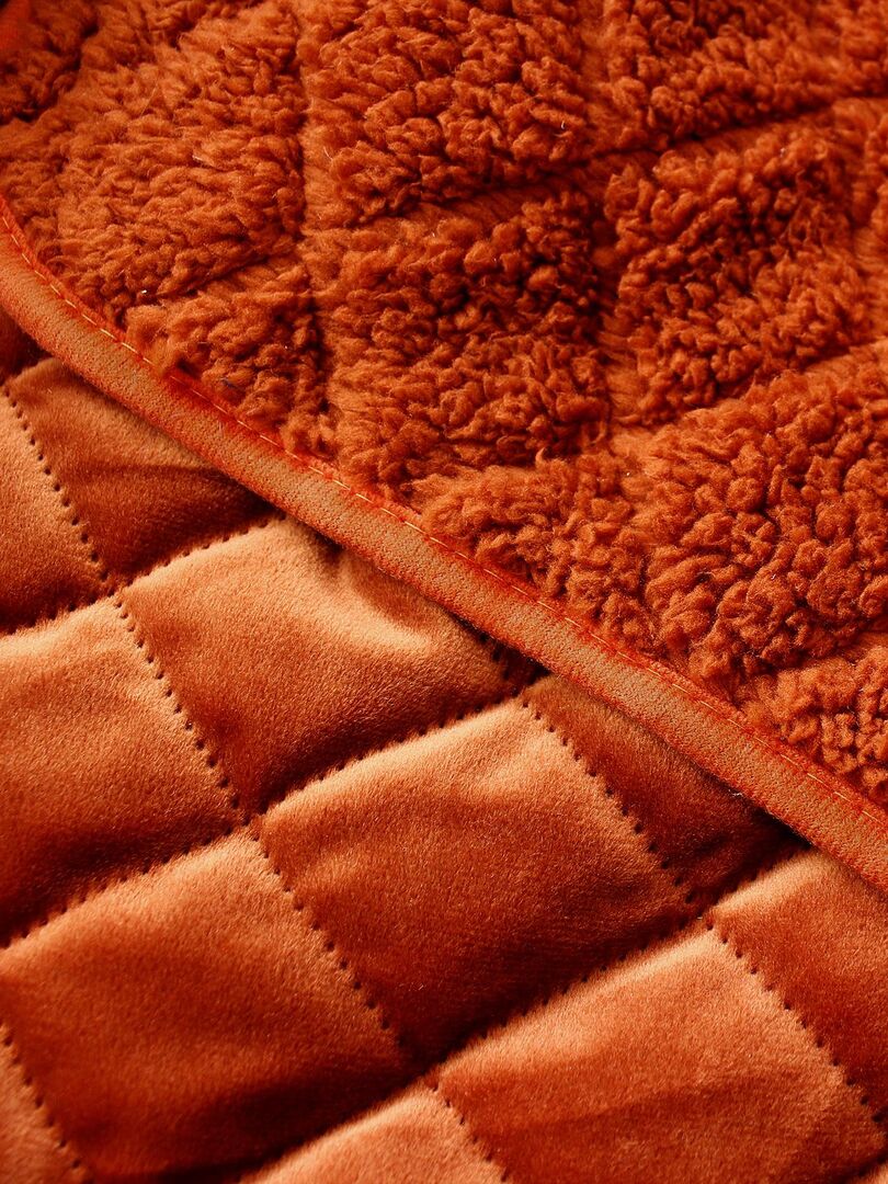 Plaid en velours et sherpa - Marron tabac - Kiabi - 40.26€