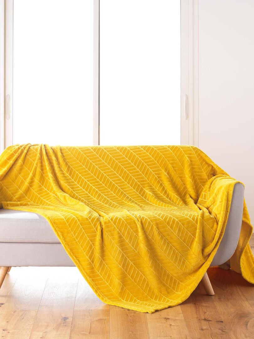 Plaid flanelle Collection Aryas - Jaune - Kiabi - 22.88€