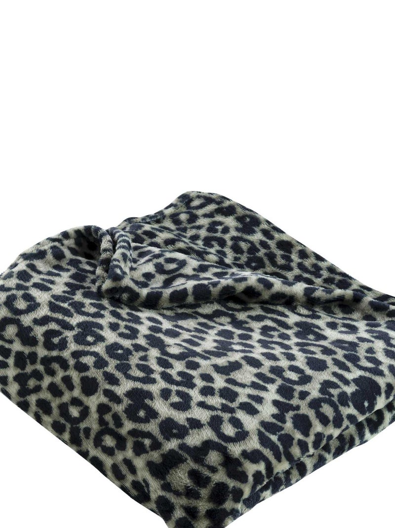 Plaid flanelle leopard - Kaki - 0.00€ - Kiabi