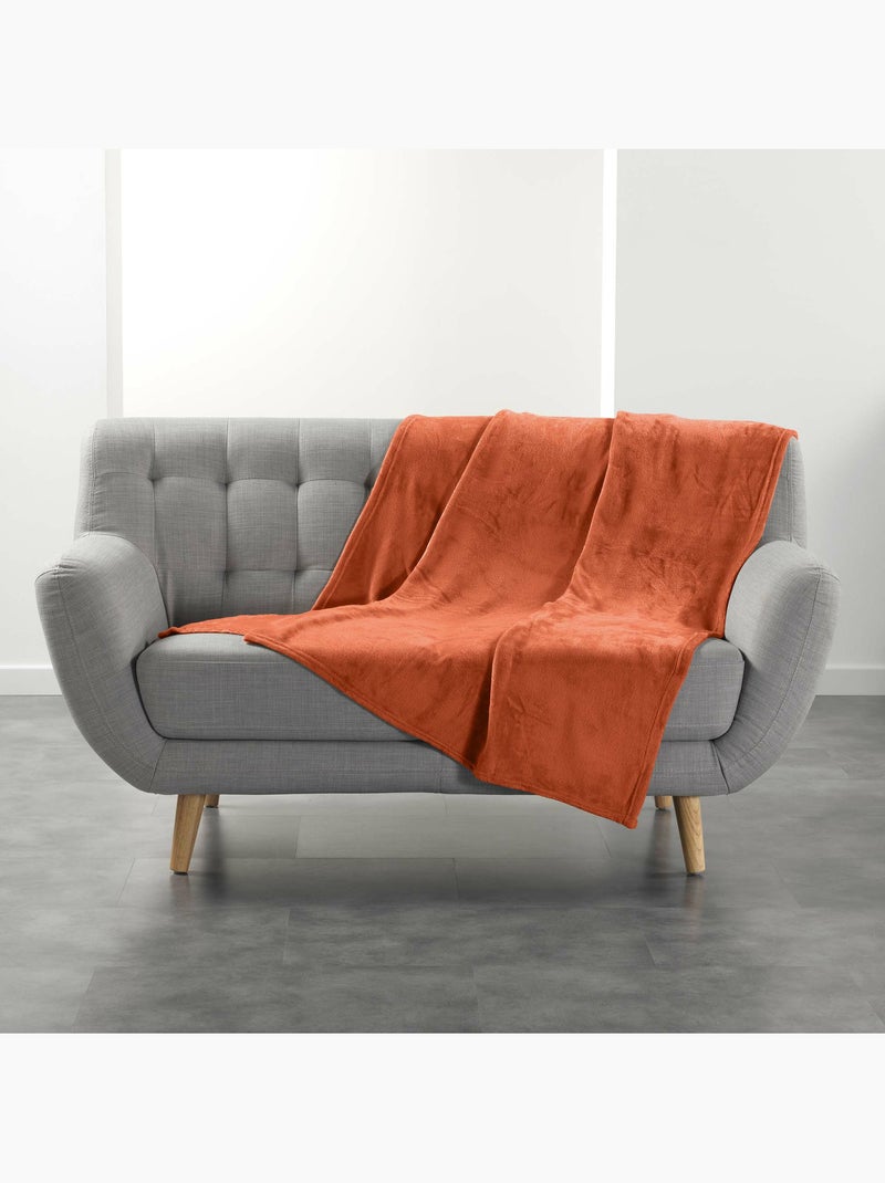 Plaid Flanelle Ultra Douce Flanou – - Terracotta - Maison - 16.67€ - Kiabi