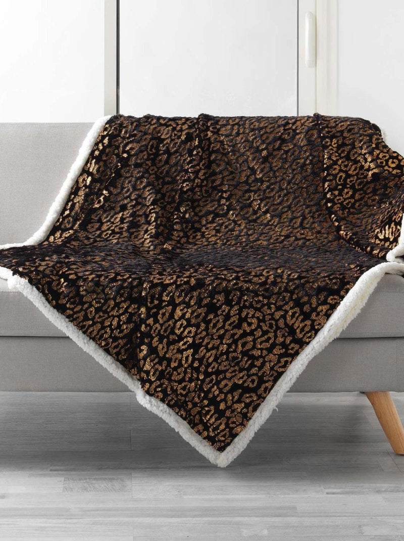 Plaid Métallisé Sherpa Safari - Noir - 0.00€ - Kiabi