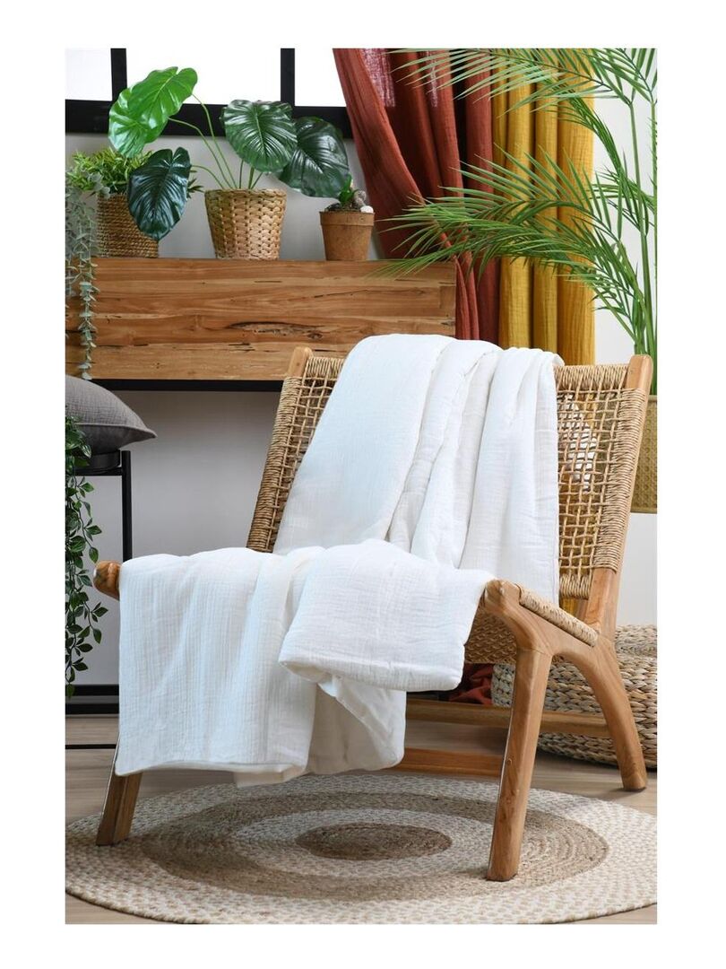 Plaid ou Edredon en gaze de coton Pop color - Bleu - Kiabi - 42.78€