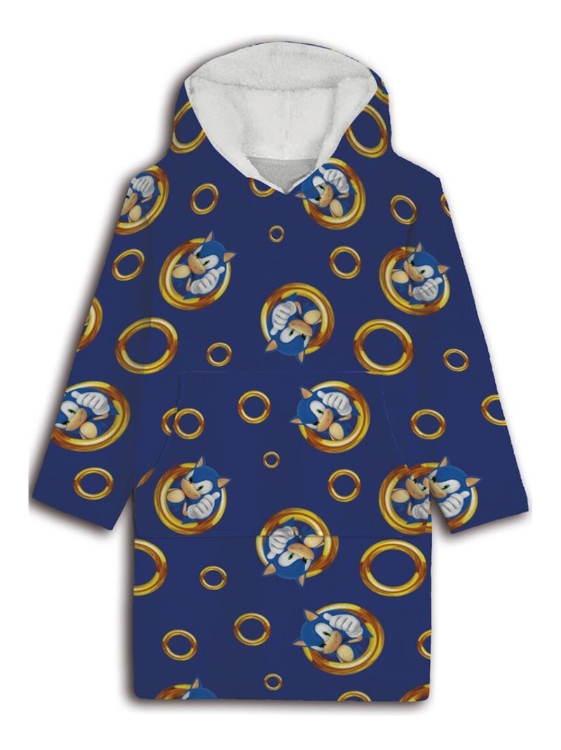 Plaid Polaire Enfant Sonic à Manches et Capuche 7 à 14 ans - Bleu ...
