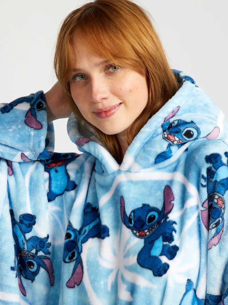 Plaid poncho 'Stitch' avec poche devant - Bleu - 22.00€ - Kiabi