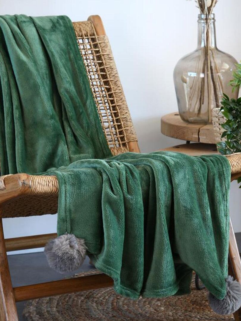 Plaid tout doux - Vert - Kiabi - 28.15€