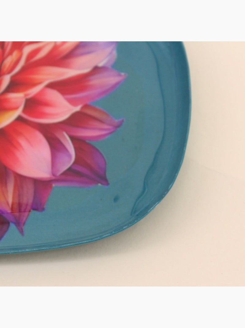 Plateau en métal laqué turquoise fleuri 20x14cm - Bleu - Maison - 24.90 ...
