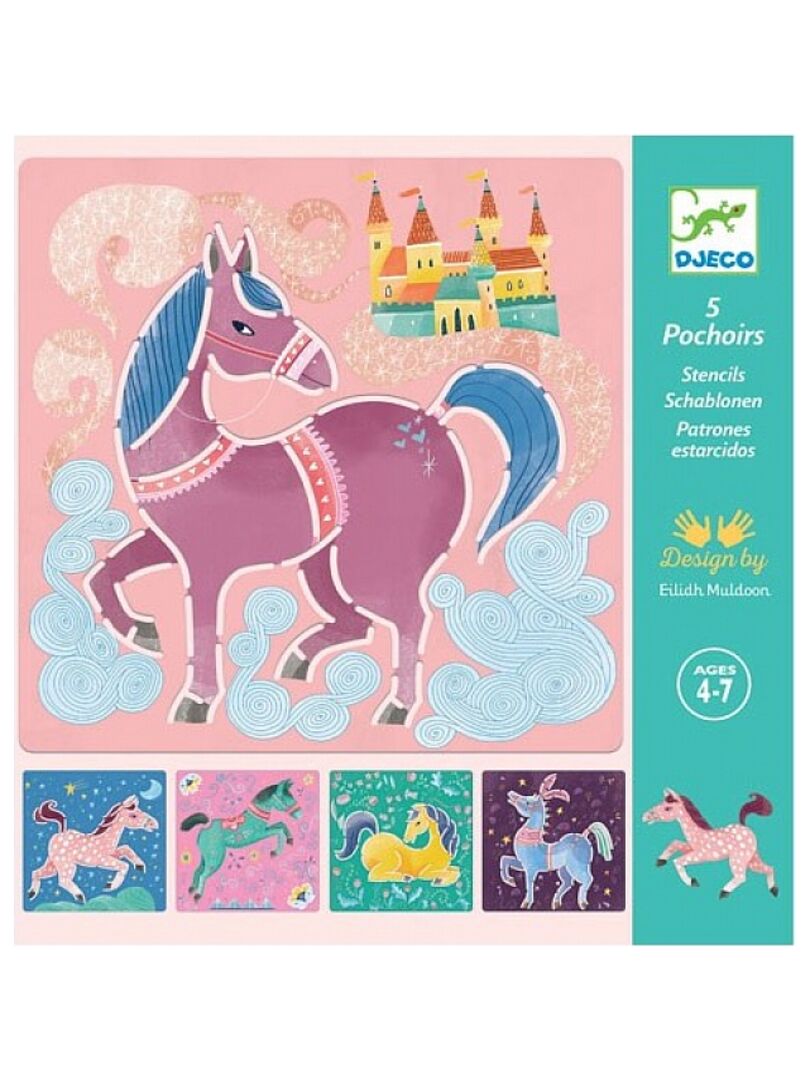 Pochoirs Chevaux X5 'djeco' - N/A - Kiabi - 6.90€
