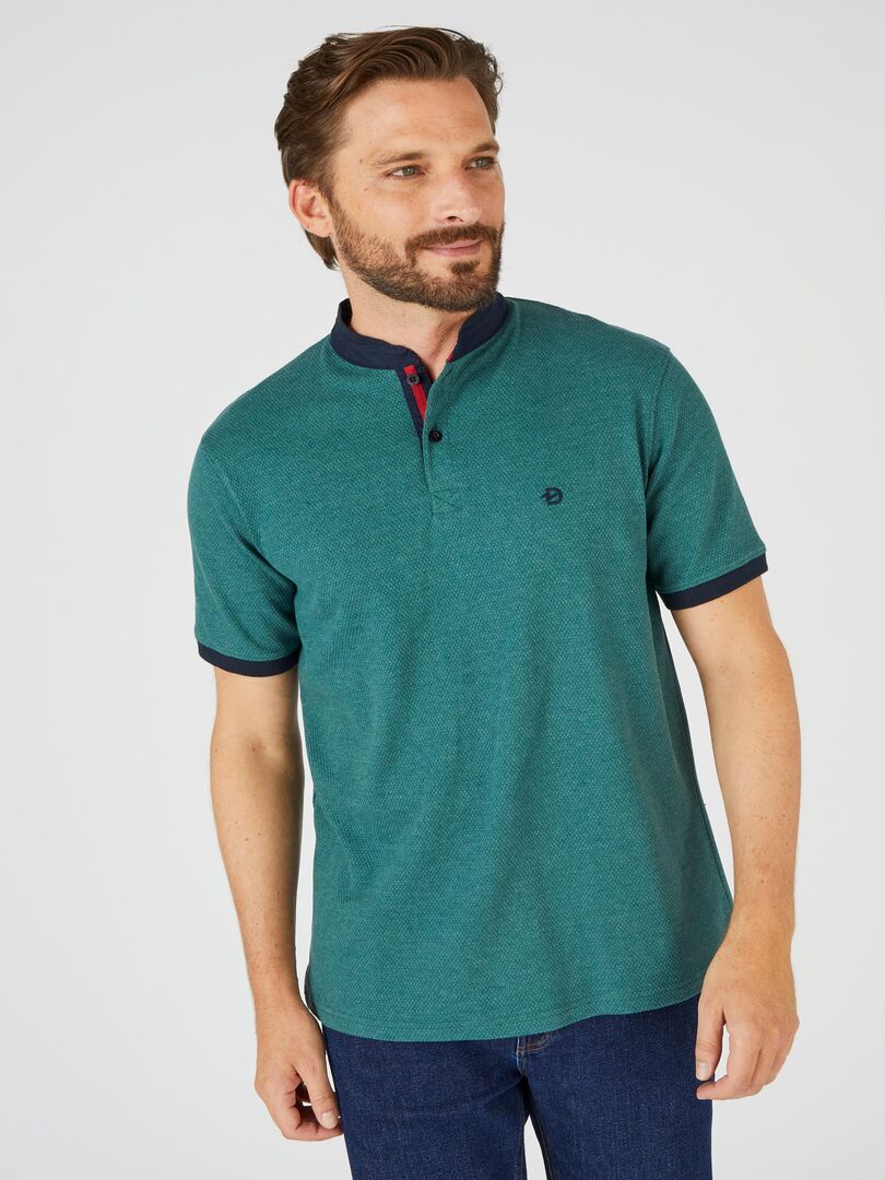 Polo col mao - Damart - Bleu turquoise - Kiabi - nu€