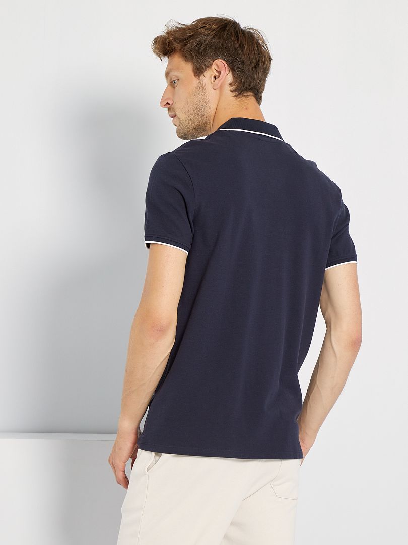 Polo col V - bleu marine - Kiabi - 10.00€