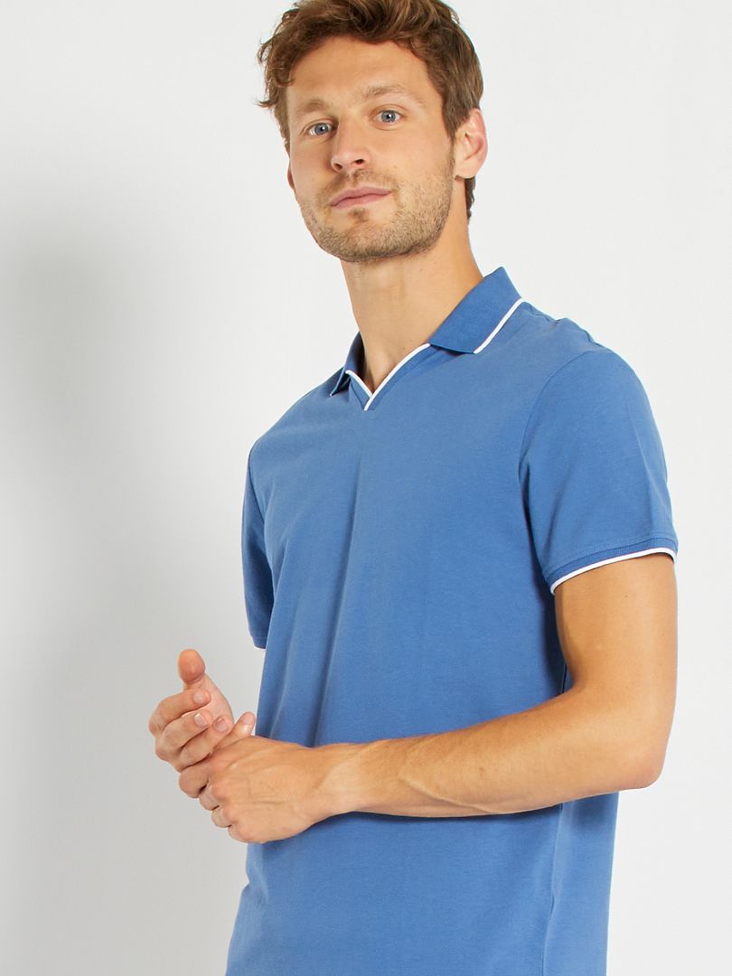 Polo col V - bleu - Kiabi - 10.00€
