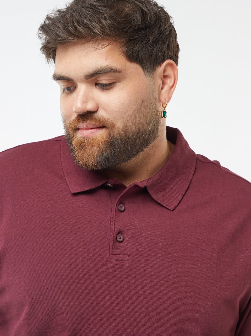 Polo en maille piqué - Rouge - Grandes tailles - Homme - 10.00€ - Kiabi