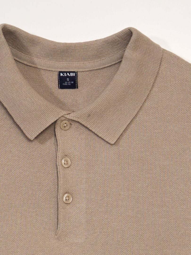 Polo en molleton - beige - Kiabi - 18.00€