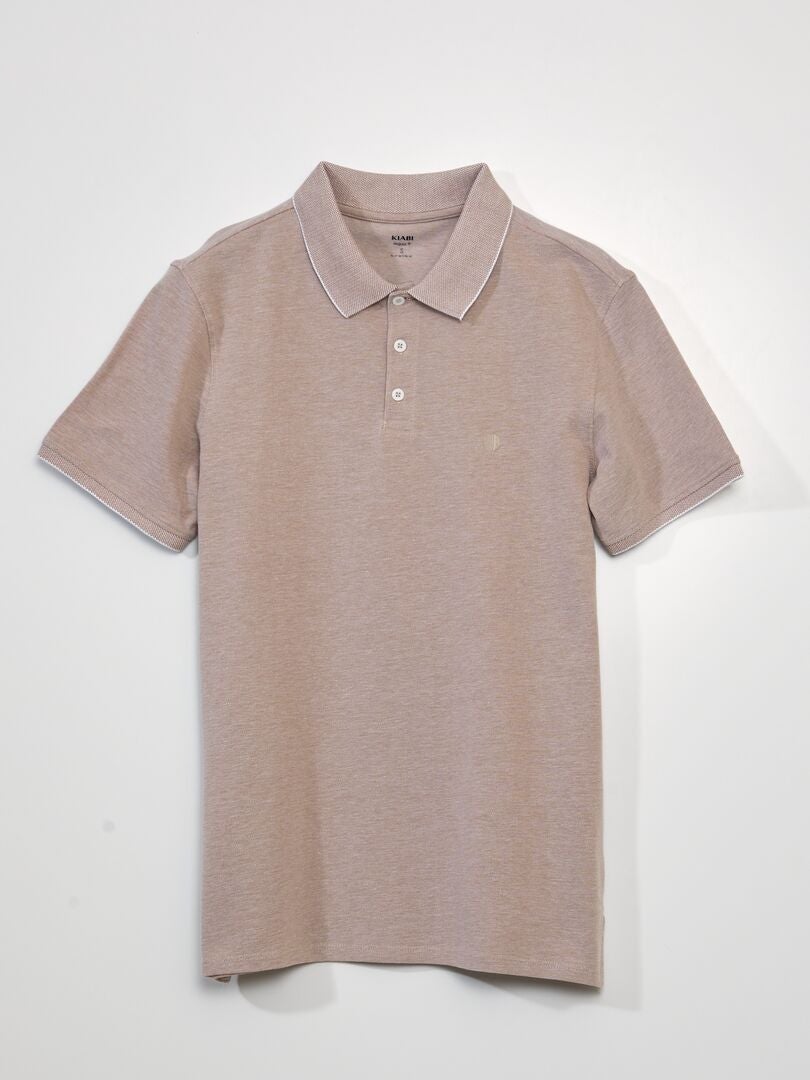 Polo en piqué de coton - Beige - Kiabi - 12.00€