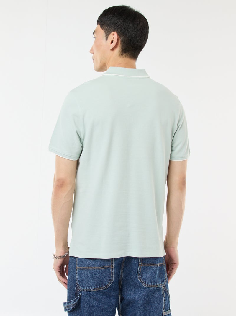 Polo en piqué de coton - Bleu - Homme - 10.00€ - Kiabi