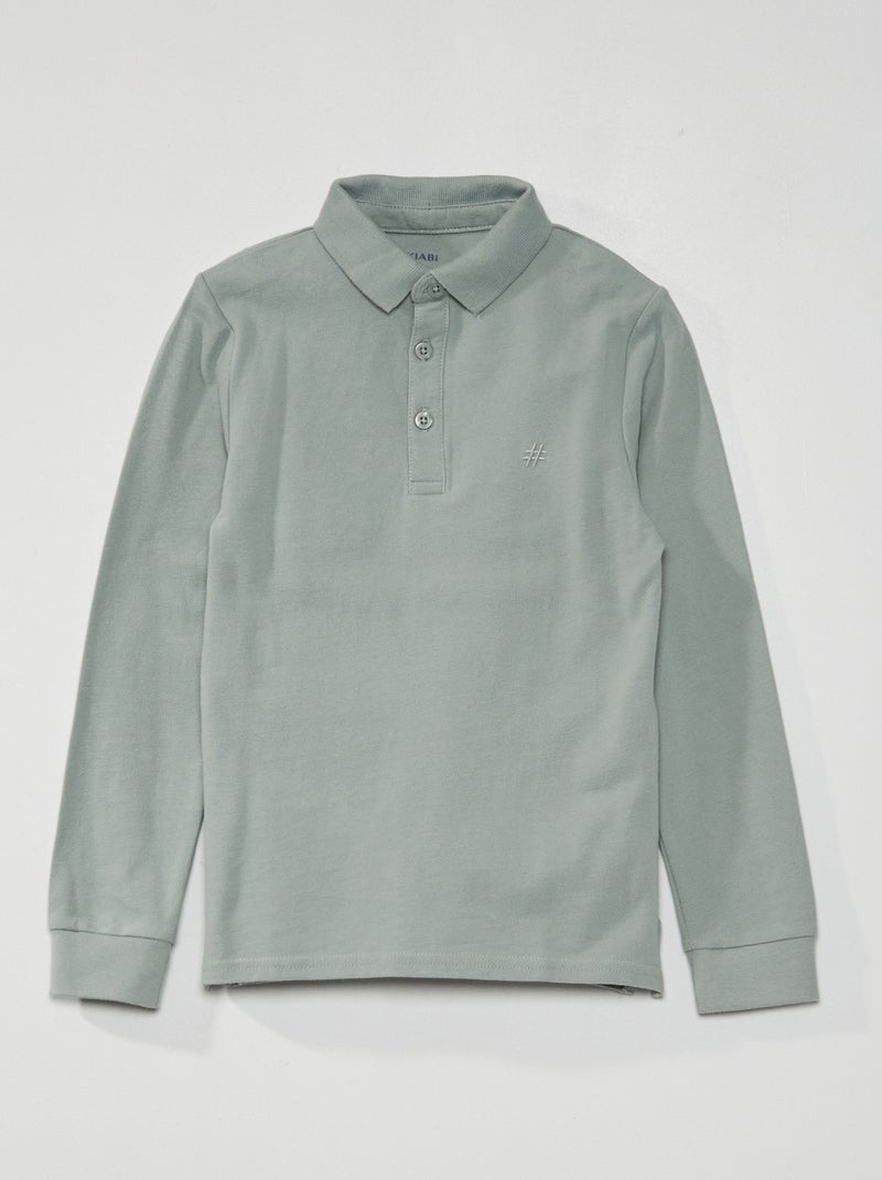 Polo en piqué de coton - bleu - 5.00€ - Kiabi