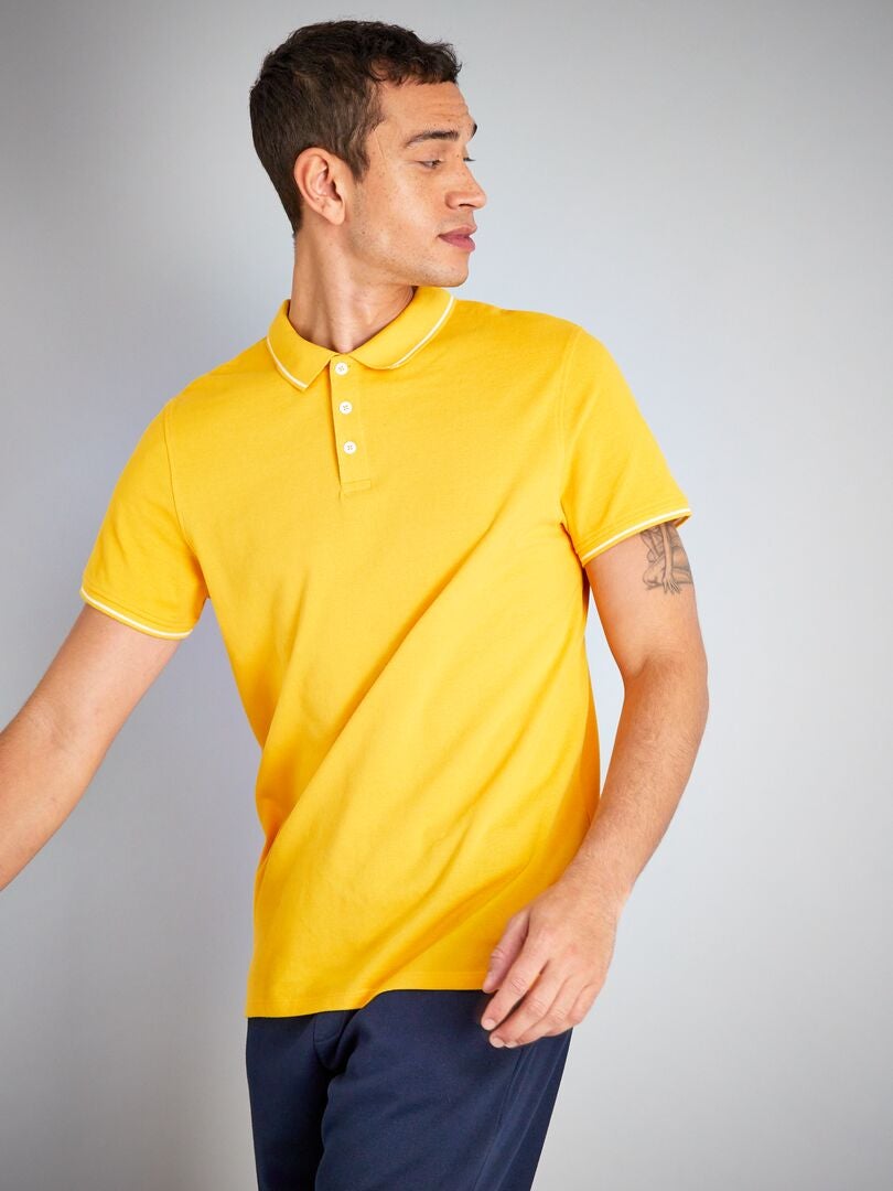 Polo en piqué de coton - Jaune - Kiabi - 9.00€