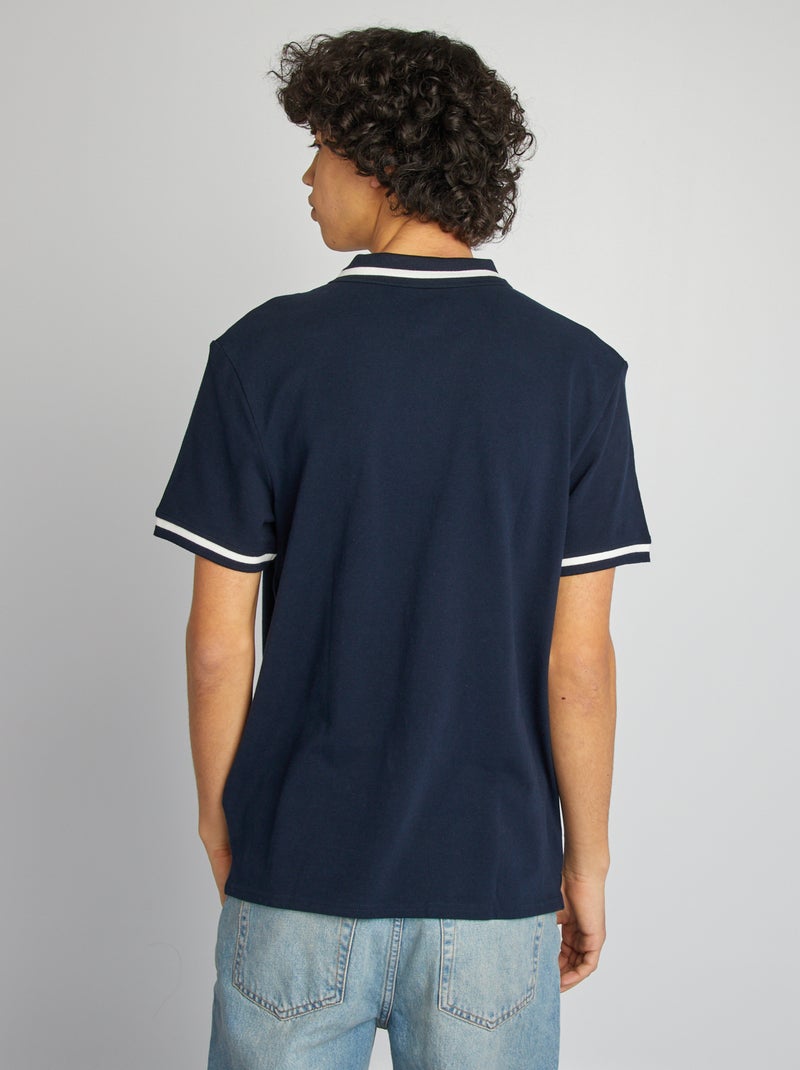 Polo en piqué de coton - Marine - Ado garçon - 3.60€ - Kiabi