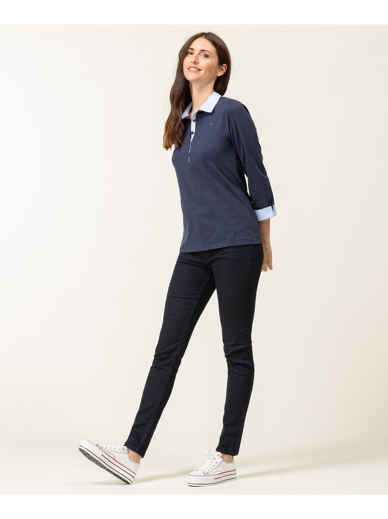 Polo M3/4 Femme Terre de Marins - Bleu - Kiabi - 25.00€