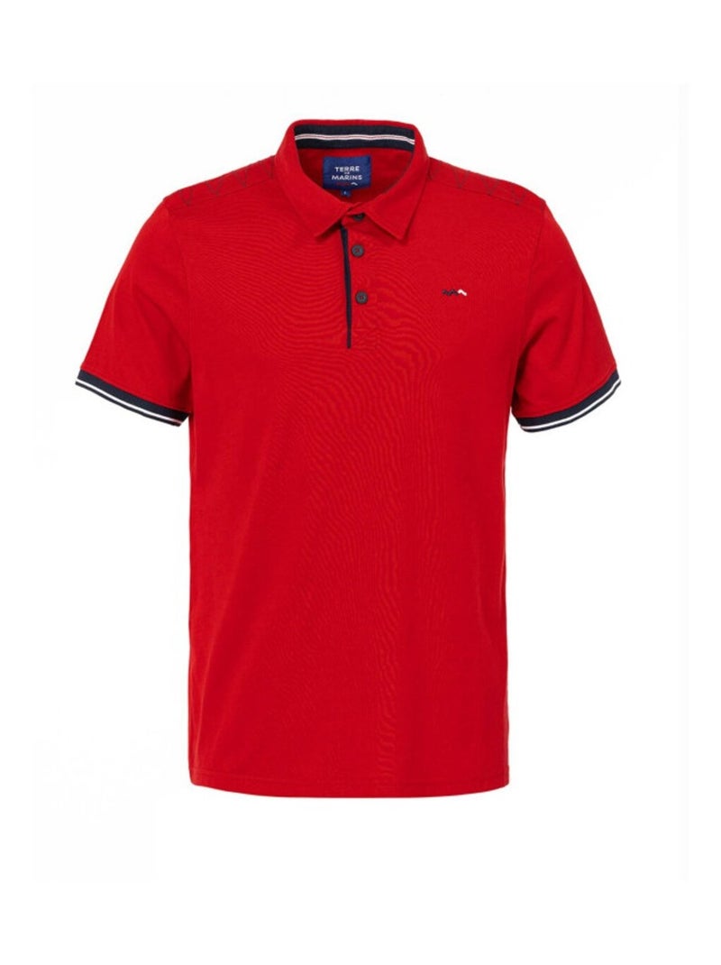 Polo manches courtes - Terre de Marins - Rouge - Homme - 25.00€ - Kiabi