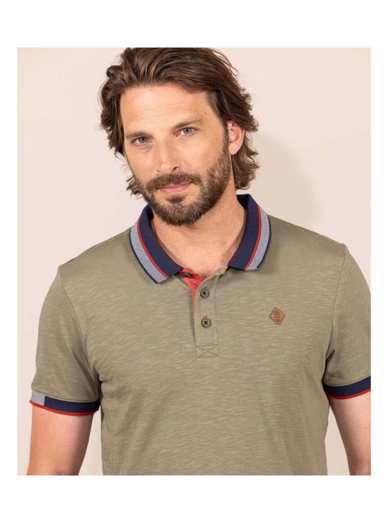 Polo manches courtes - Terre de Marins - Vert kaki clair - Homme - 26. ...