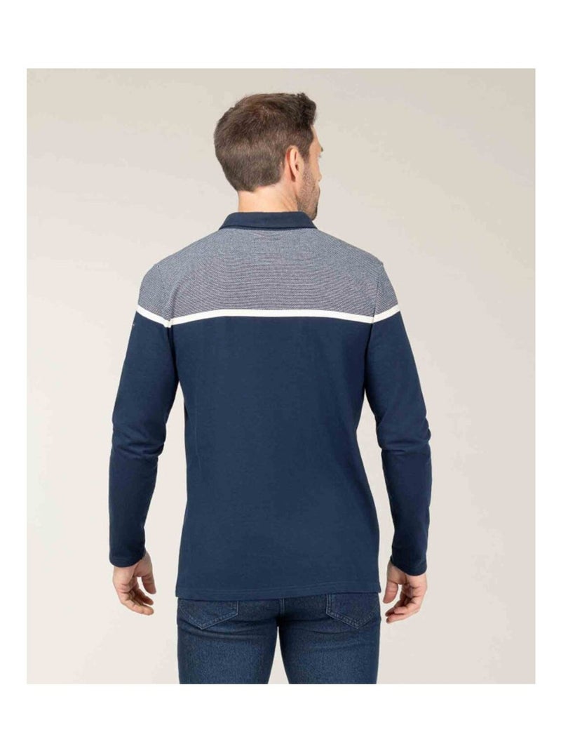 Polo manches longues - Terre de Marins - Bleu marine - Homme - 42.00 ...