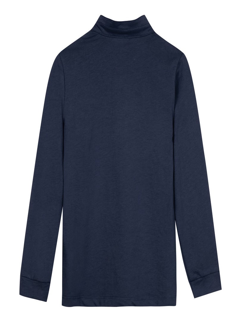 Polo Manches Longues Col Montant 'miniman' - Bleu marine - Kiabi - nu€
