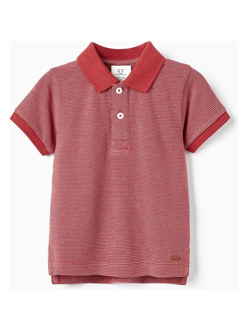 Polo rouge brique pour bébé garçon manches courtes ATLANTIC COMPANY ...
