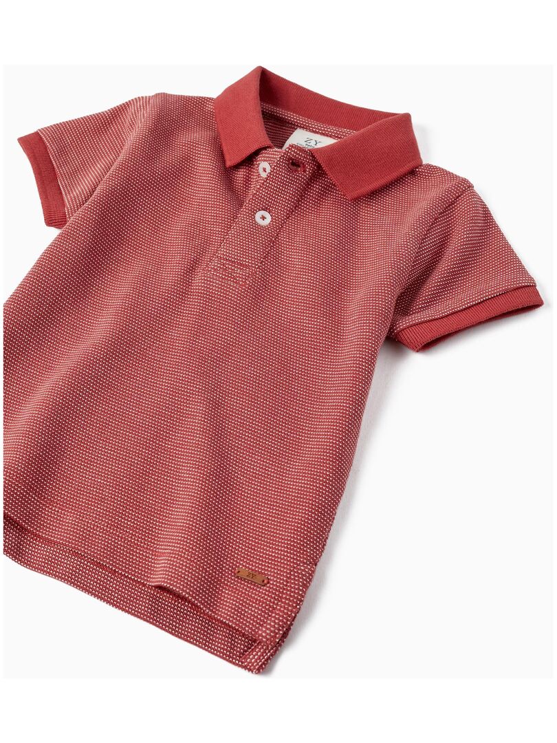 Polo rouge brique pour bébé garçon manches courtes ATLANTIC COMPANY ...