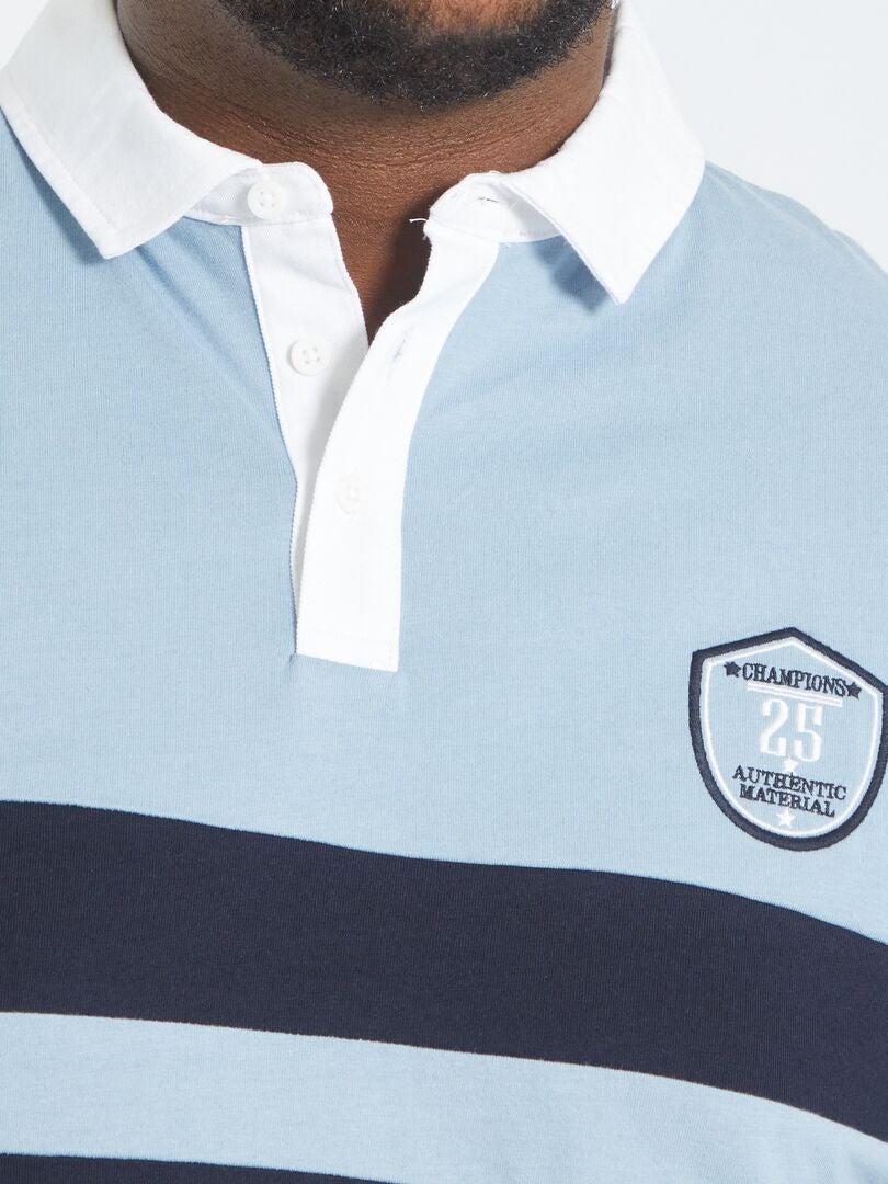 Polo rugby en maille jersey - Bleu ciel - Kiabi - 18.00€