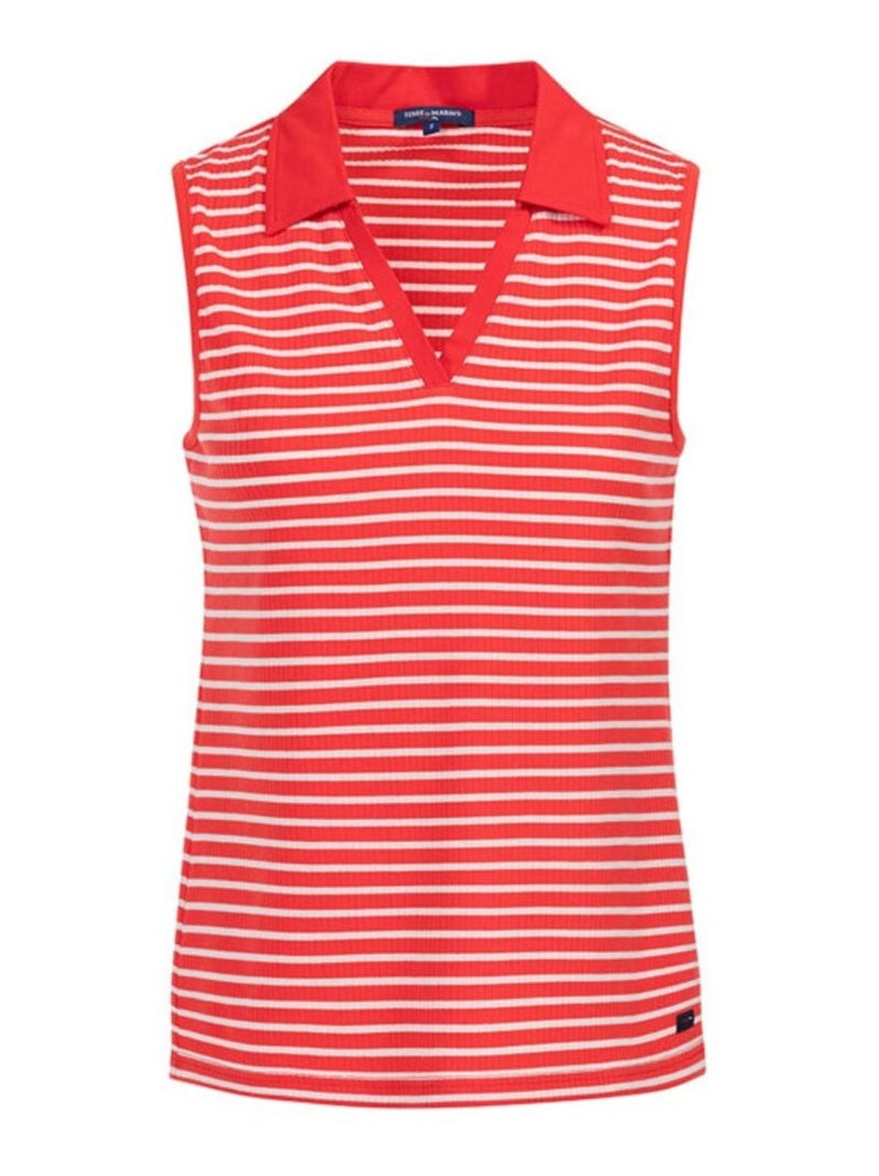 Polo sans manches - Terre de Marins - Rouge - Femme - 16.80€ - Kiabi