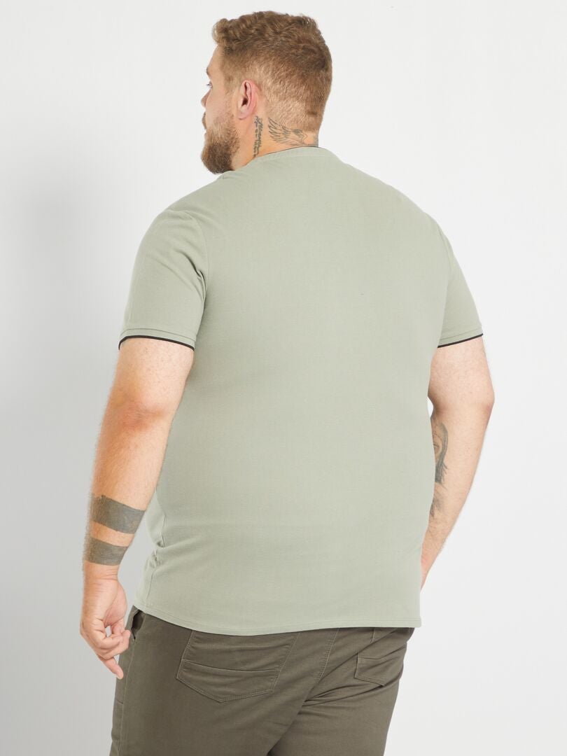 Polo uni col tunisien - Vert de gris - Kiabi - 12.00€