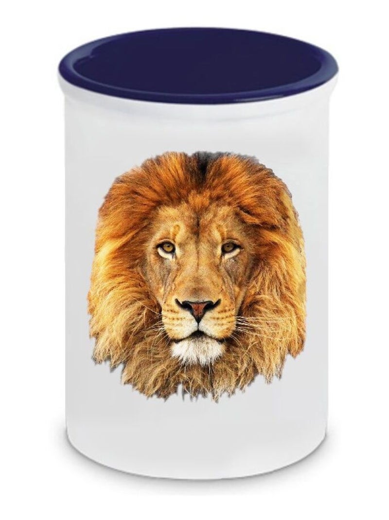 Pot à stylos en céramique Lion - Blanc - Adulte - 18.70€ - Kiabi