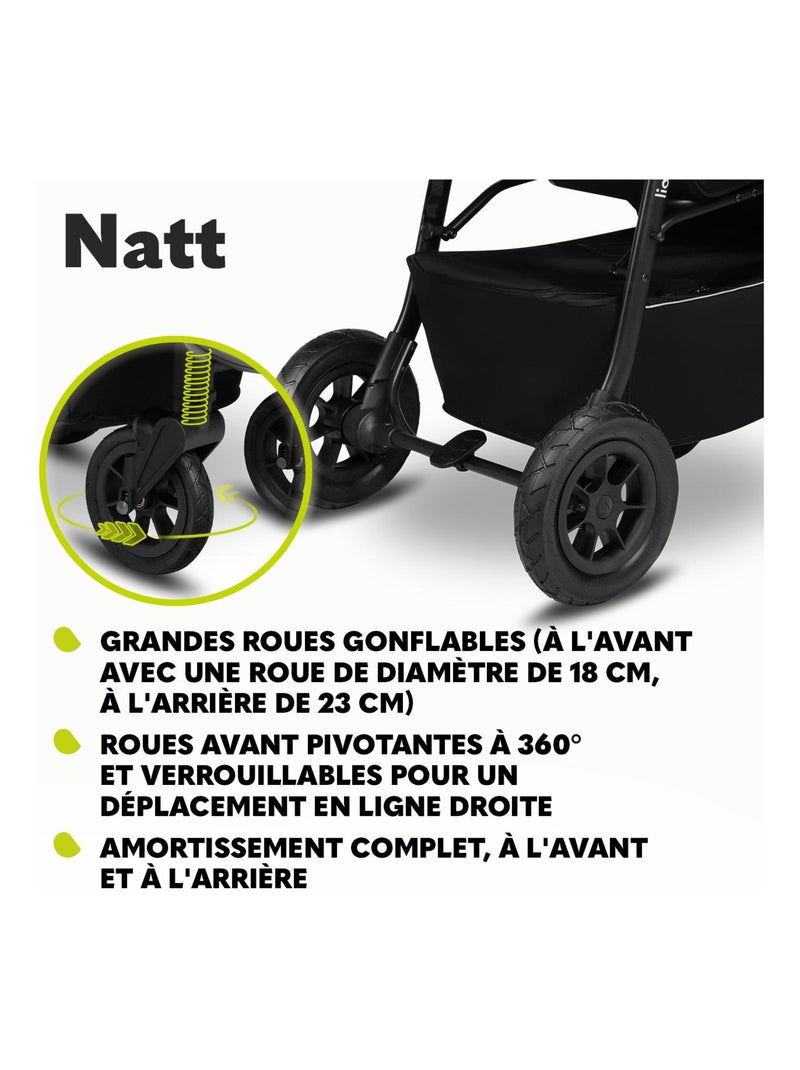 Poussette tout terrain LIONELO Natt - Grand roues gonflables - Légère ...