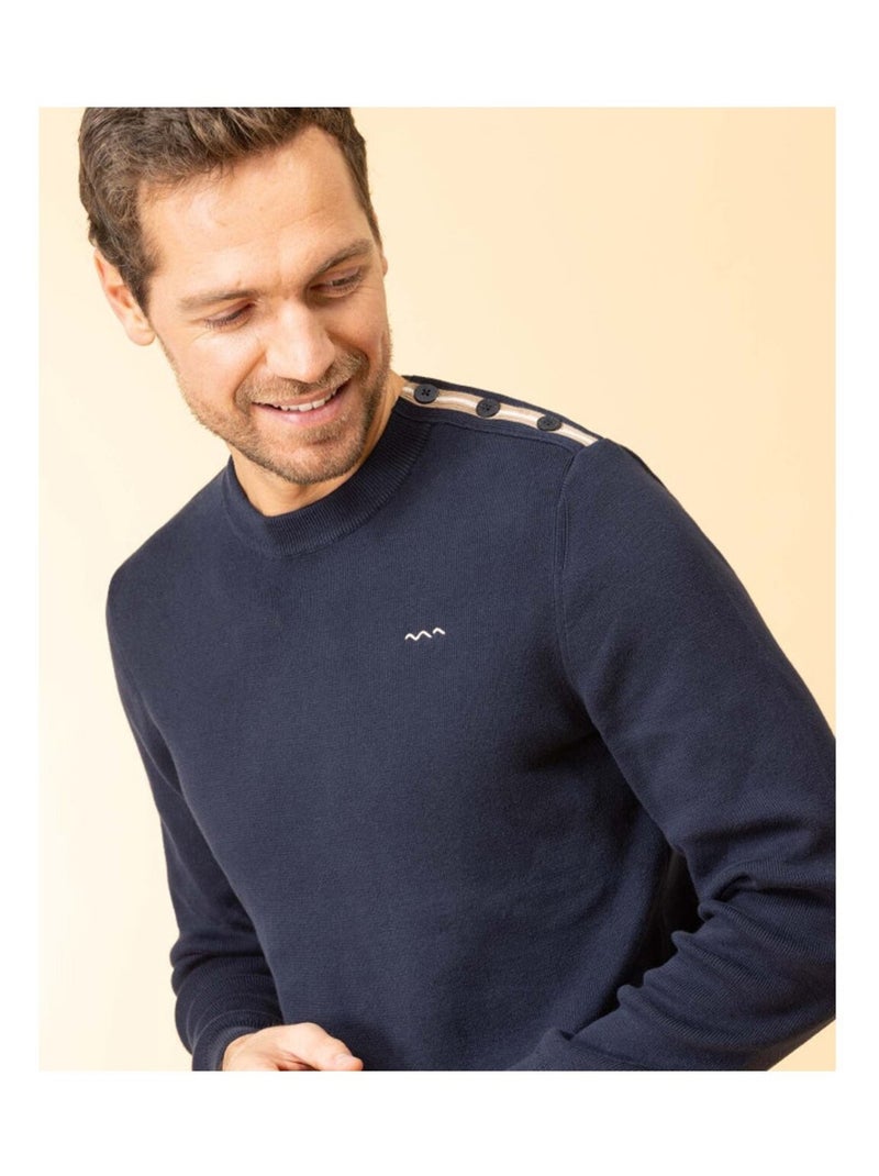 Pull - Terre de Marins - Bleu marine - Homme - 55.00€ - Kiabi