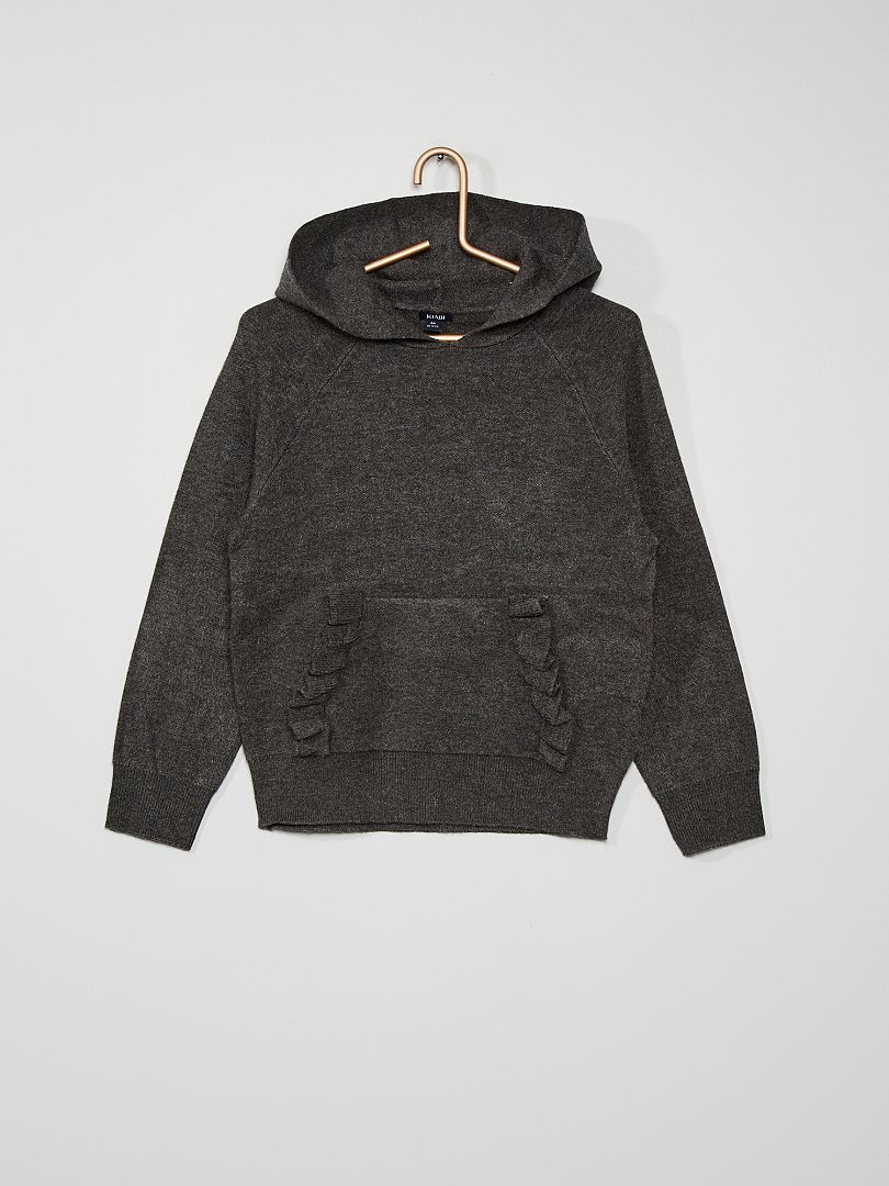 Pull à capuche - gris foncé - Kiabi - 12.00€