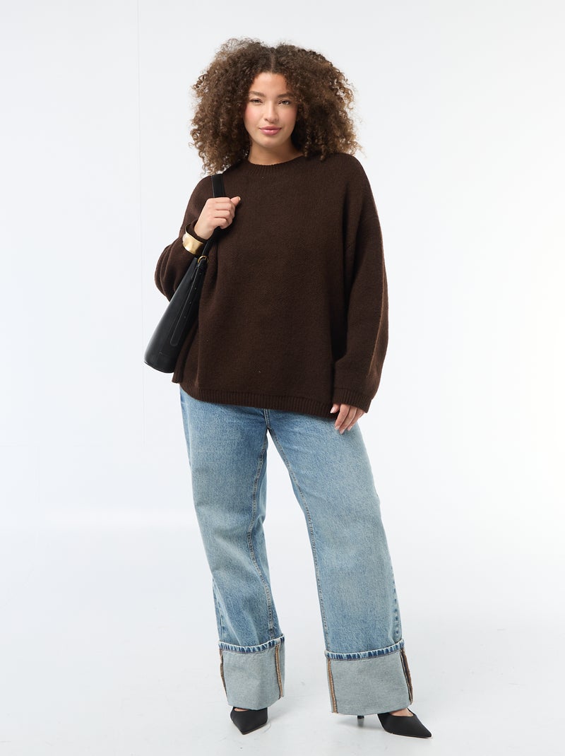 Pull chaud - Marron - Grandes tailles - Femme - 25.00€ - Kiabi
