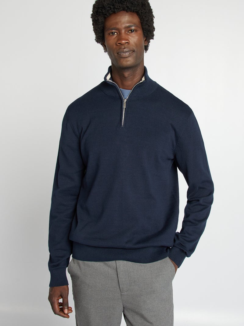 Pull col camionneur - Bleu marine - Kiabi - 6.00€